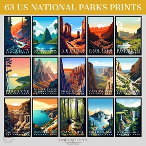 63 US National Park Prints, National Park Poster, Travel Wall Decor ...