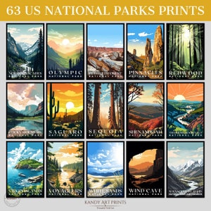 63 US National Park Prints, National Park Poster, Travel Wall Decor ...