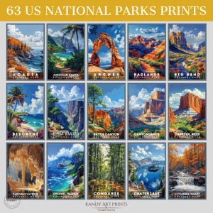 63 US National Park Prints, National Park Poster, Travel Wall Decor ...