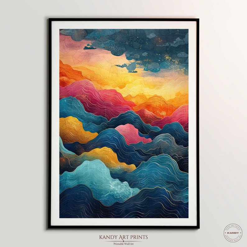 50 Modern Abstract Prints, Abstract Wall Art, Home Decor, Minimal ...