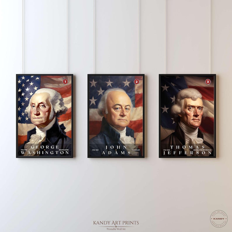 47 US Presidents Prints, US Presidents Poster, American History, Office ...