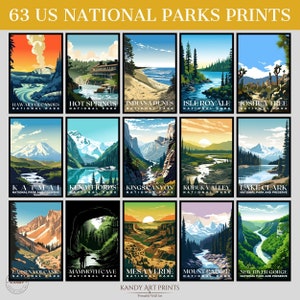 63 US National Park Prints, National Park Poster, Travel Wall Decor ...