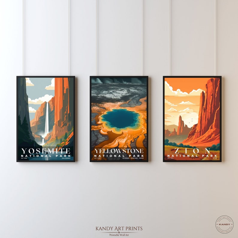 63 US National Park Prints, National Park Poster, Travel Wall Decor ...