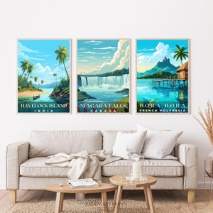 45 Travel Destination Prints, Travel Poster, Travel Wall Decor, Retro ...