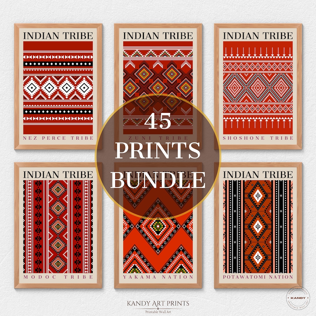 45 Indian Tribe Pattern Prints, Native American Wall Art, Aztec Tribal ...