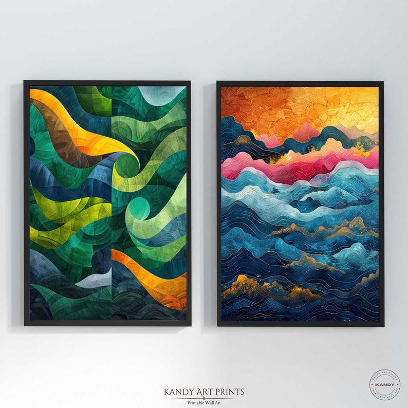 50 Modern Abstract Prints, Abstract Wall Art, Home Decor, Minimal ...