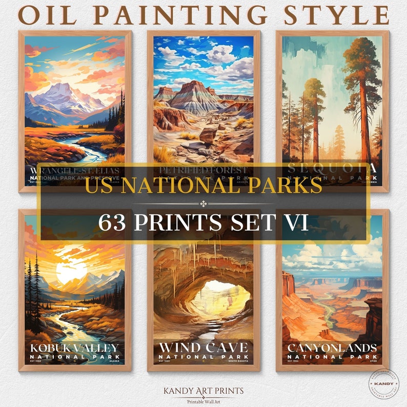 63 US National Park Prints, National Park Poster, Travel Wall Decor ...