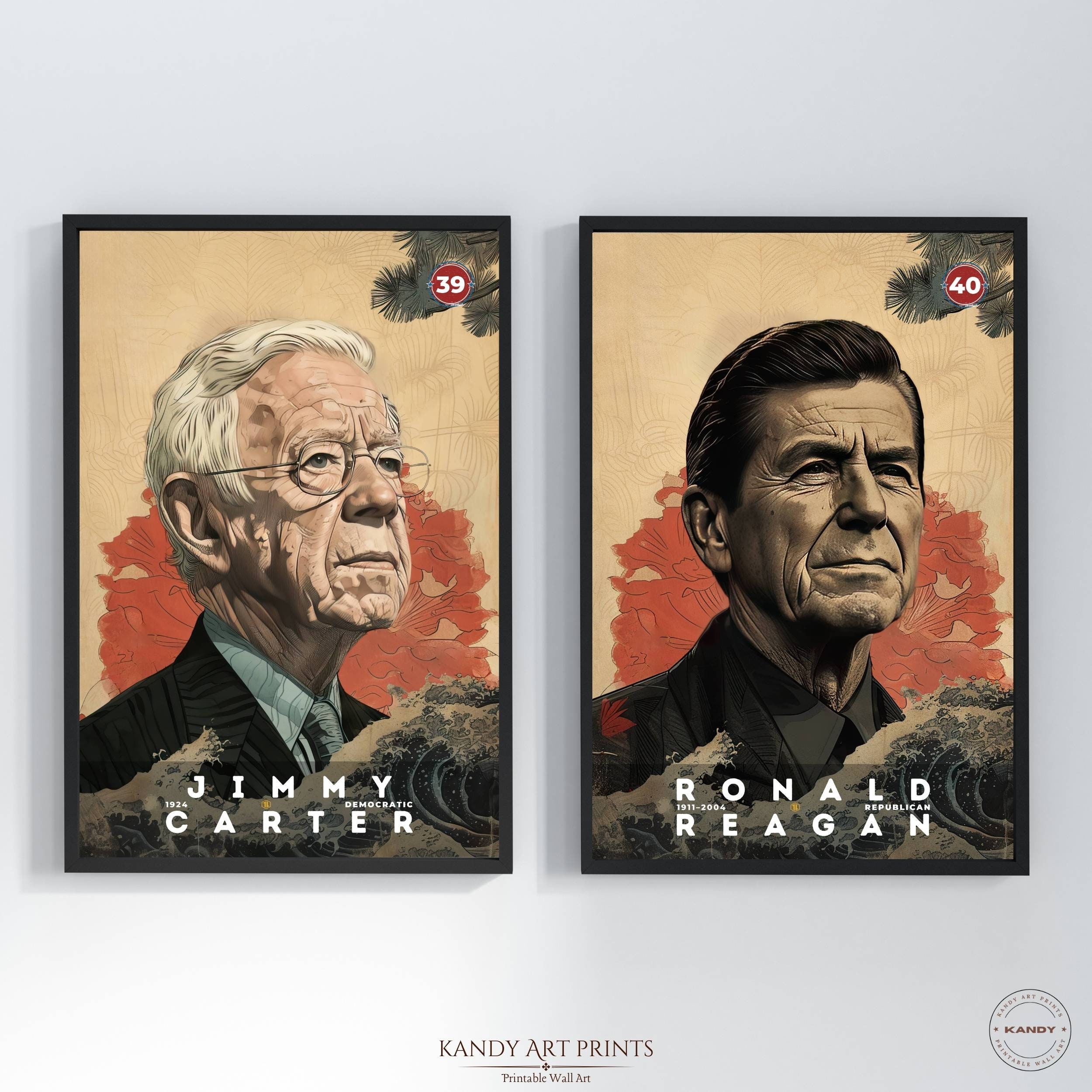 46 US Presidents Prints, US Presidents Poster, American History, Office ...