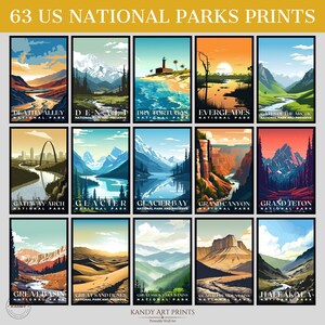 63 US National Park Prints, National Park Poster, Travel Wall Decor ...