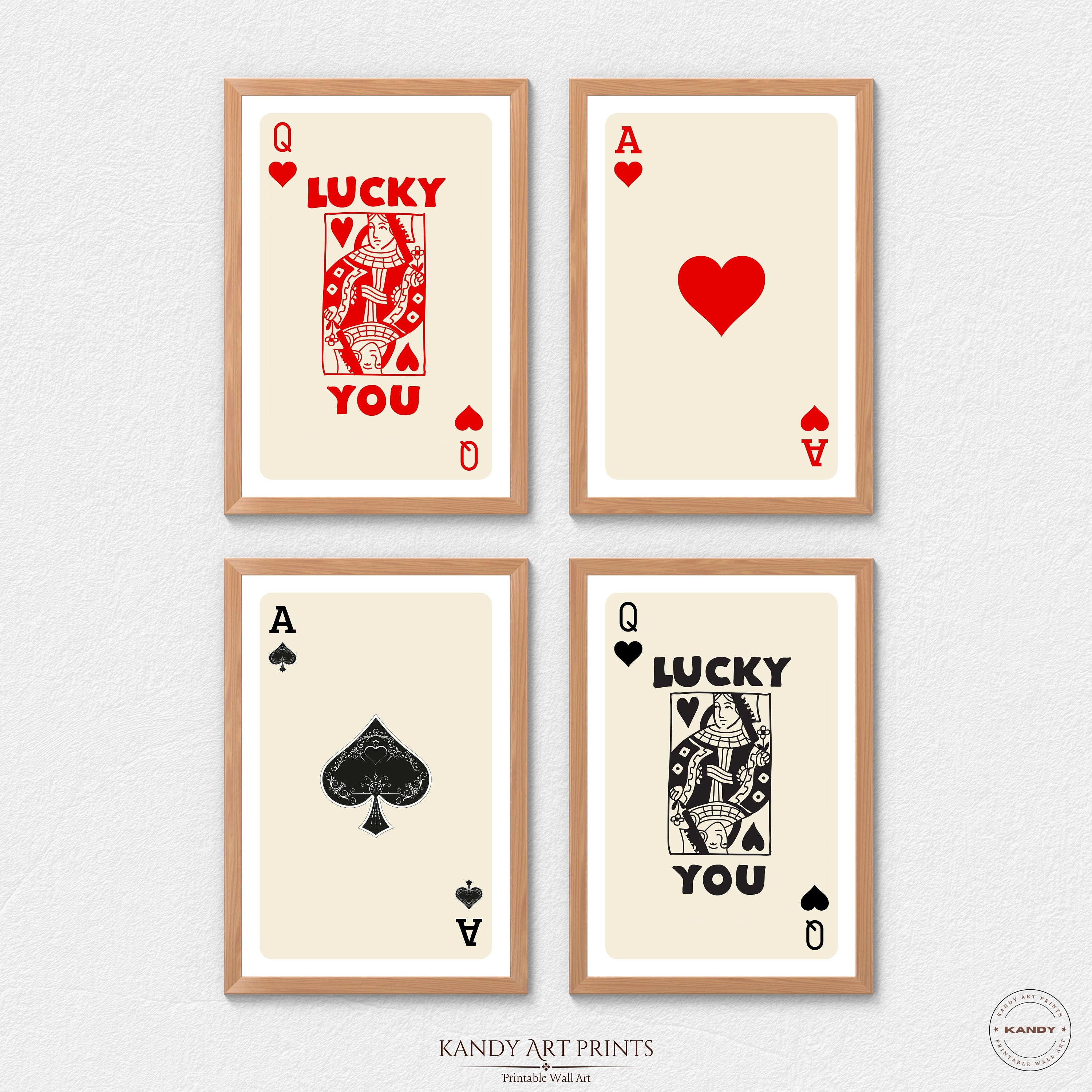 60 Playing Card Prints, Retro Wall Art, Printable Wall Art, Funny Art ...