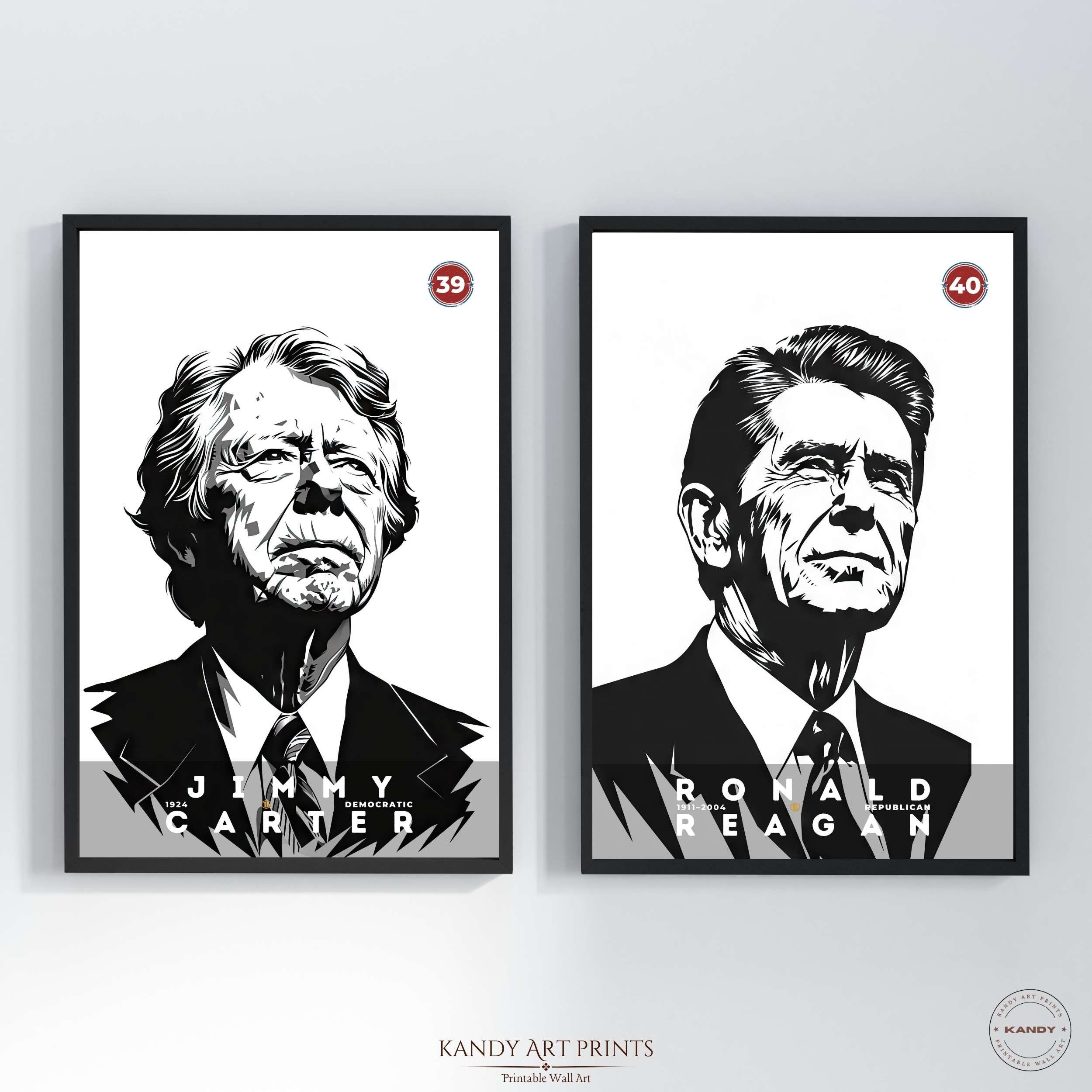 46 US Presidents Prints, US Presidents Poster, American History, Office ...