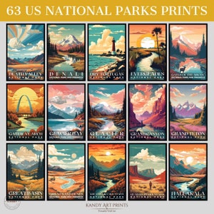 63 US National Park Prints, National Park Poster, Travel Wall Decor ...