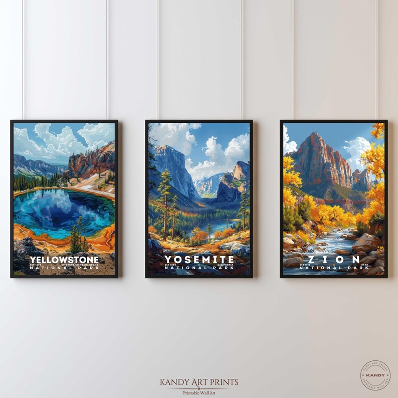 63 US National Park Prints, National Park Poster, Travel Wall Decor ...
