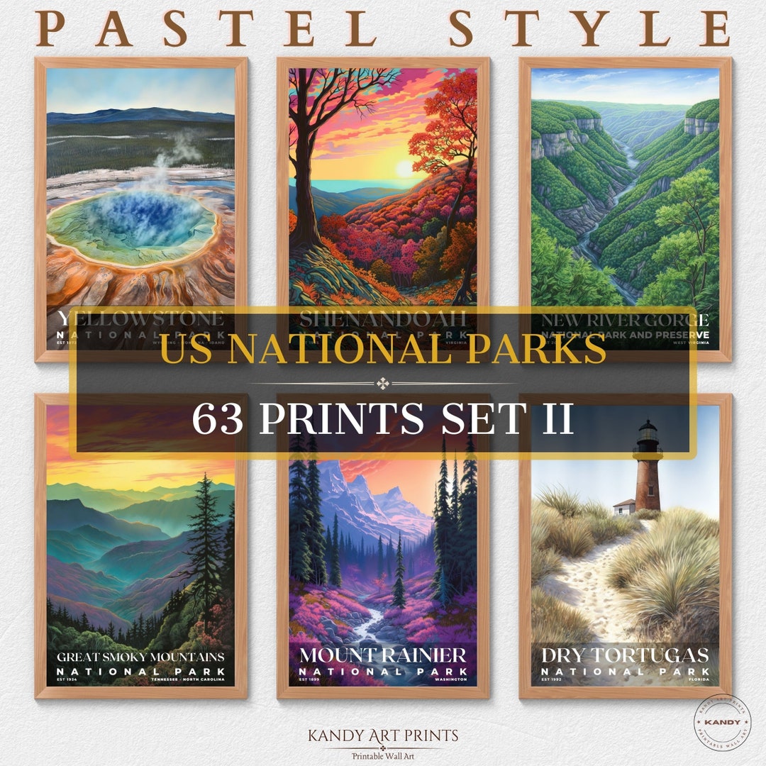 63 US National Park Prints, National Park Poster, Travel Wall Decor ...