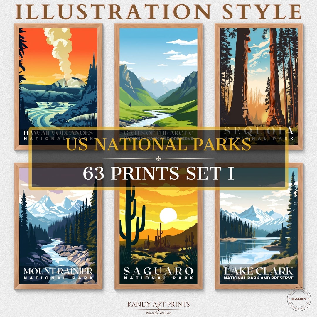 63 US National Park Prints, National Park Poster, Travel Wall Decor ...