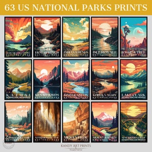 63 US National Park Prints, National Park Poster, Travel Wall Decor ...