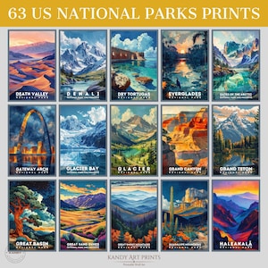 63 US National Park Prints, National Park Poster, Travel Wall Decor ...