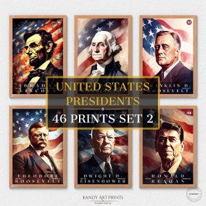 46 US Presidents Prints, US Presidents Poster, American History ...
