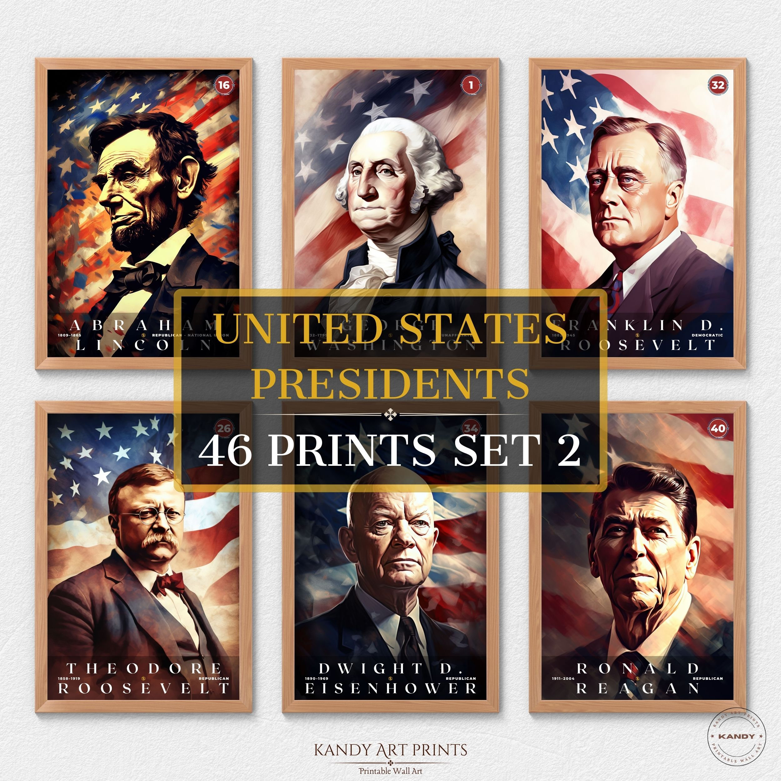 46 US Presidents Prints, US Presidents Poster, American History ...