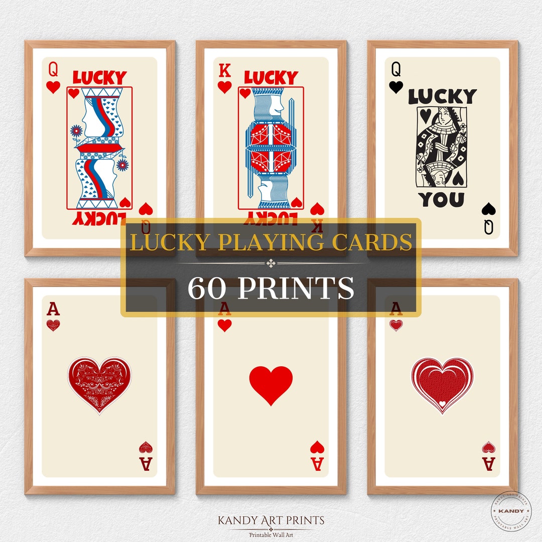 60 Playing Card Prints, Retro Wall Art, Printable Wall Art, Funny Art ...