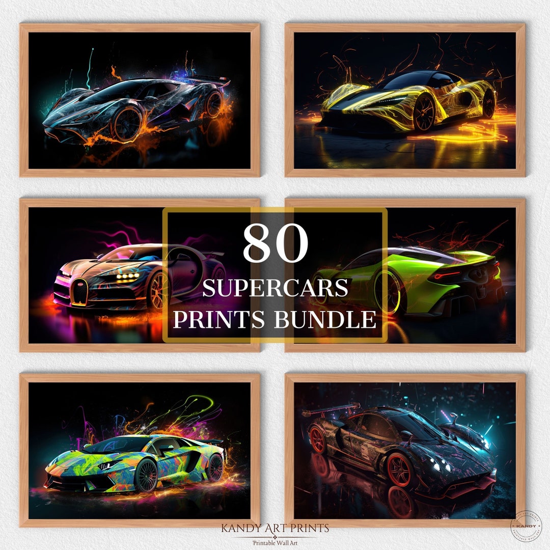 80 Supercars Prints Sport Car Poster Supercar Wall Decor Office Decor Home Decor T For