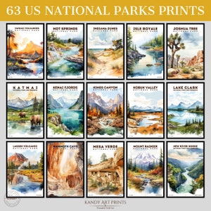 63 US National Park Prints, National Park Poster, Travel Wall Decor ...