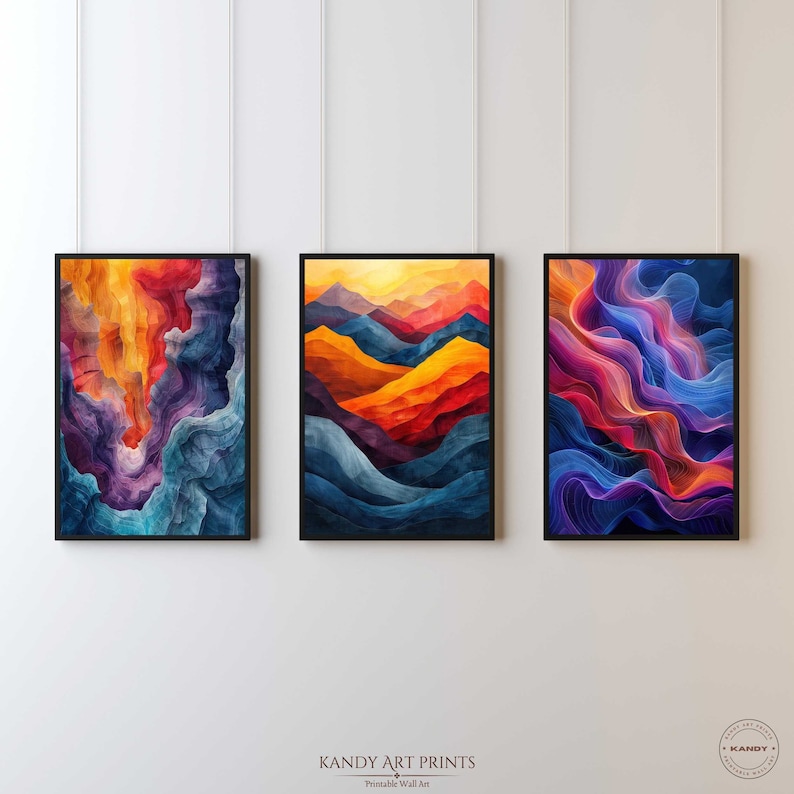 50 Modern Abstract Prints, Abstract Wall Art, Home Decor, Minimal ...