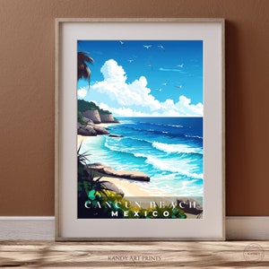 Travel Posters, 45 Beautiful Beach Prints, Beach Lover Gift, Retro ...