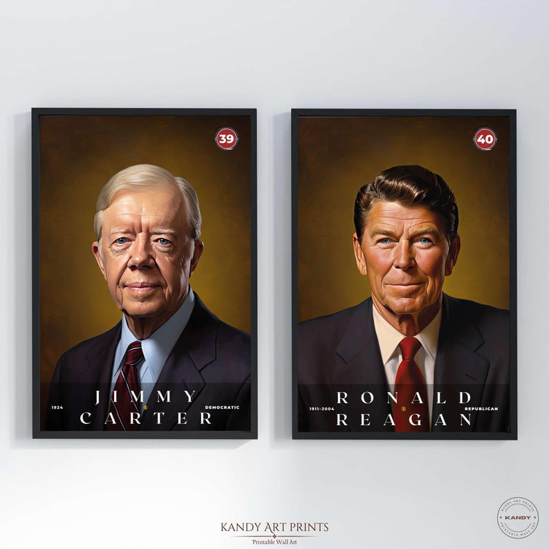 47 US Presidents Prints, US Presidents Poster, American History, Office ...