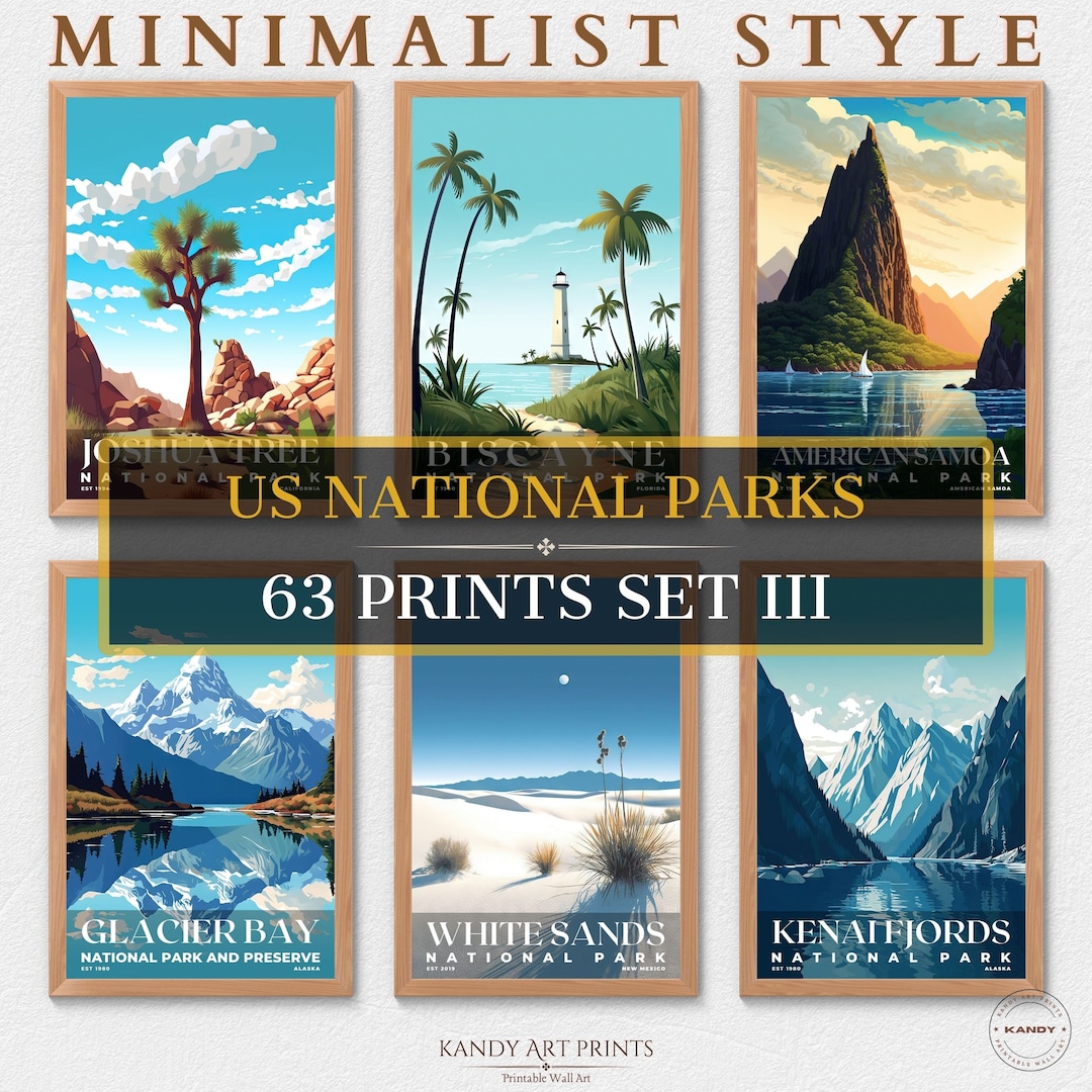 63 US National Park Prints, National Park Poster, Travel Wall Decor ...