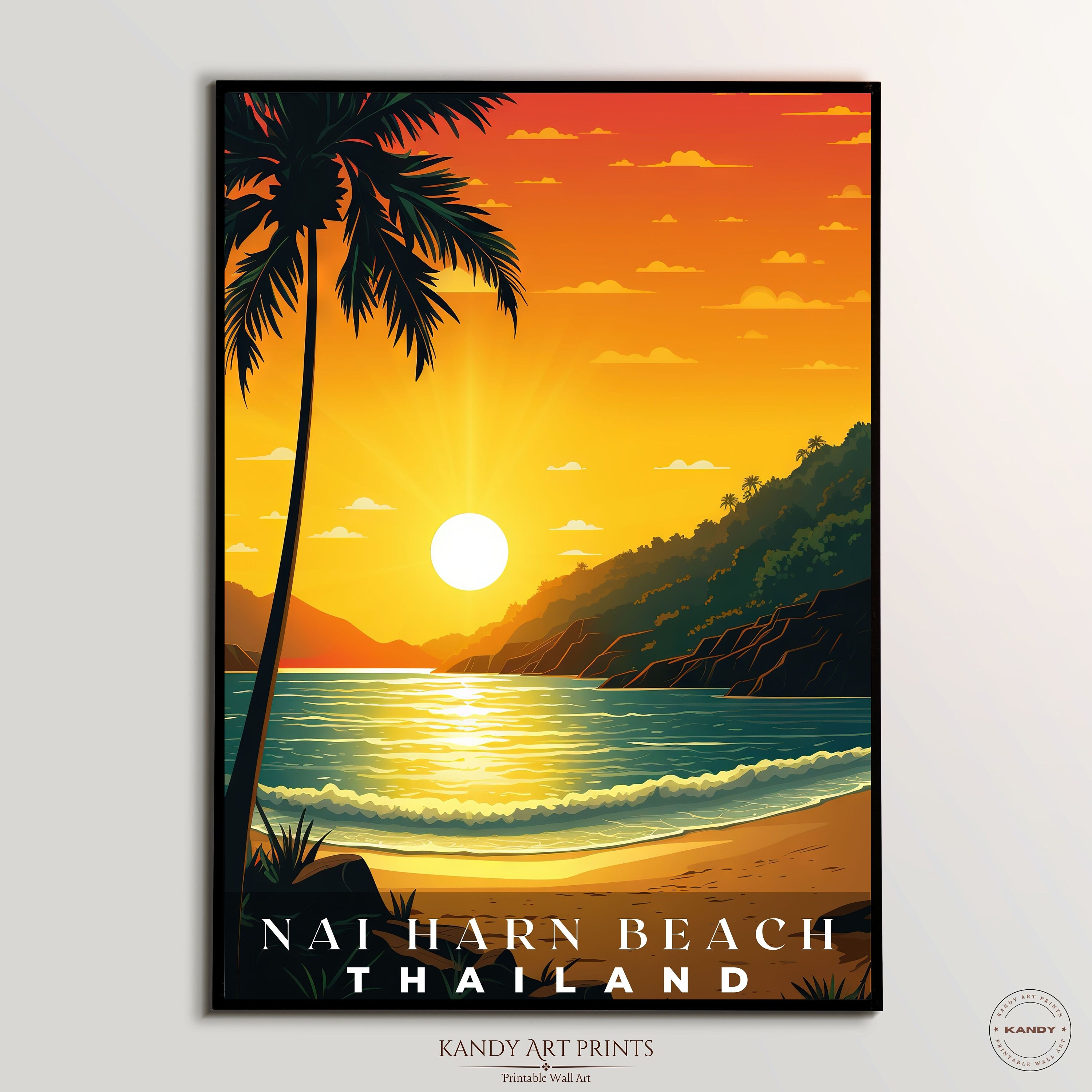 Travel Posters, 45 Beautiful Beach Prints, Beach Lover Gift, Retro ...