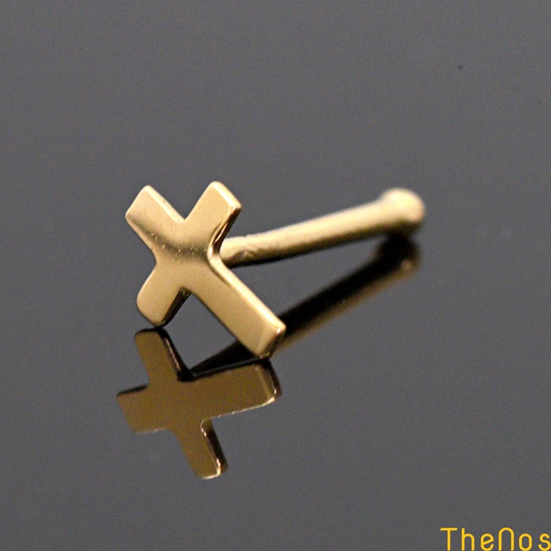 Cross Nose Stud - Etsy