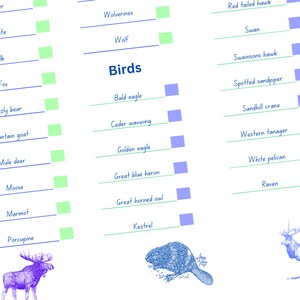 Yellowstone National Park Animal Checklist, Homeschool Nature Printable ...