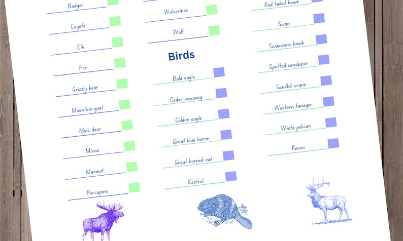 Yellowstone National Park Animal Checklist, Homeschool Nature Printable ...