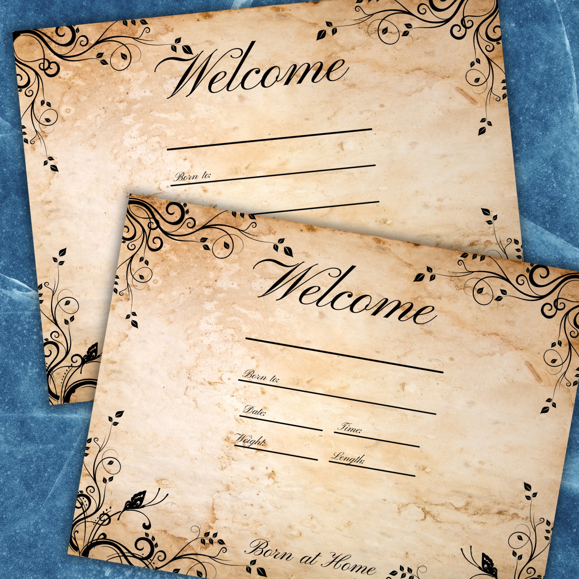 Printable Homebirth Certificate, Born at Home, With Footprints - Etsy