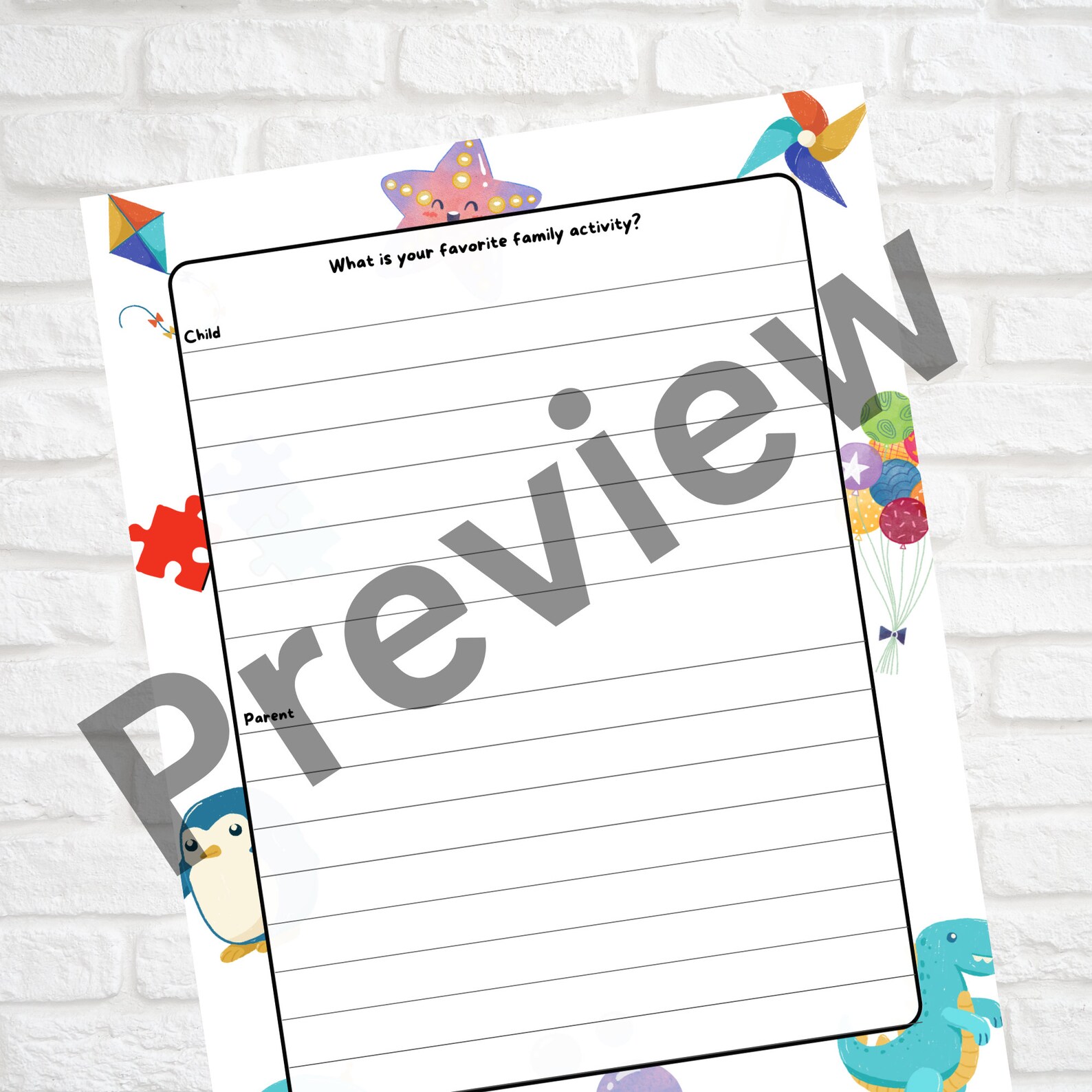 Printable Parent and Child Journal, Prompted Communication Journal - Etsy