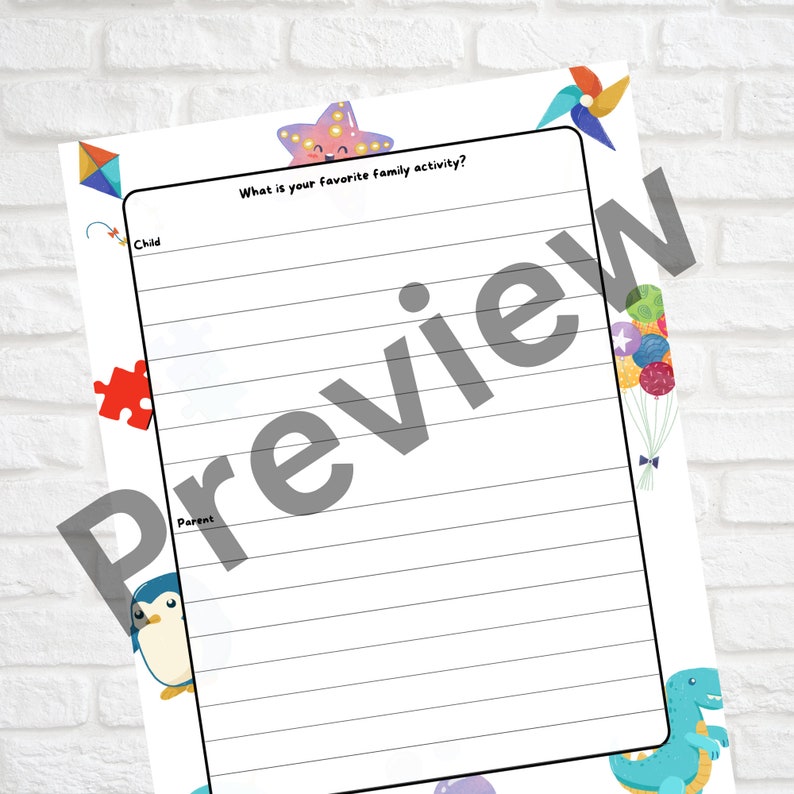 Printable Parent and Child Journal, Prompted Communication Journal - Etsy