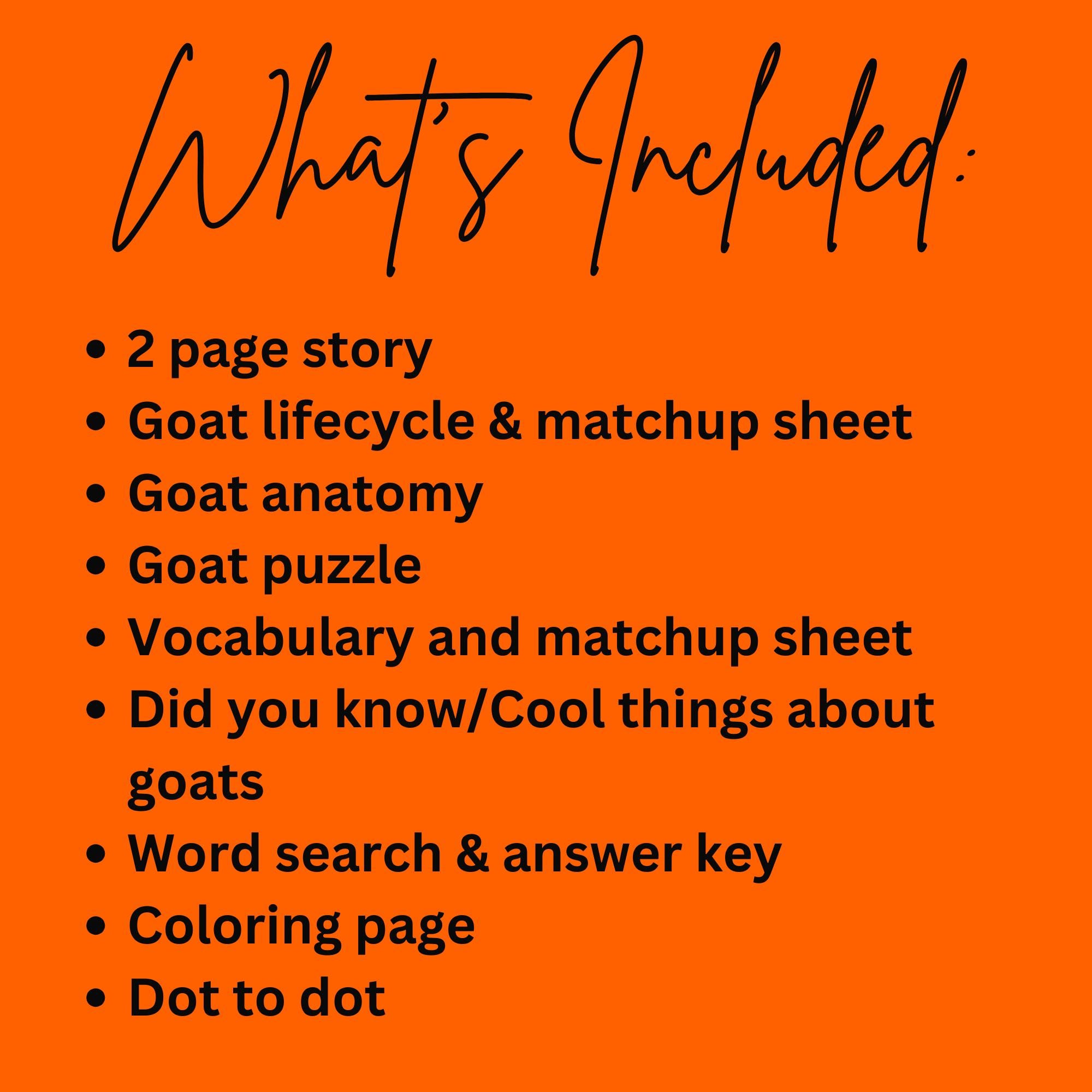 Mini Goat Unit Study, Printable Goat Activities - Etsy