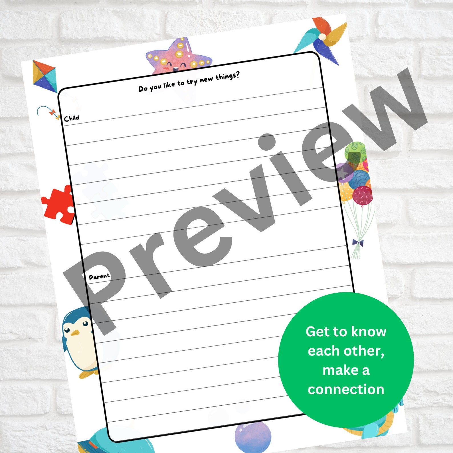 Printable Parent and Child Journal, Prompted Communication Journal - Etsy