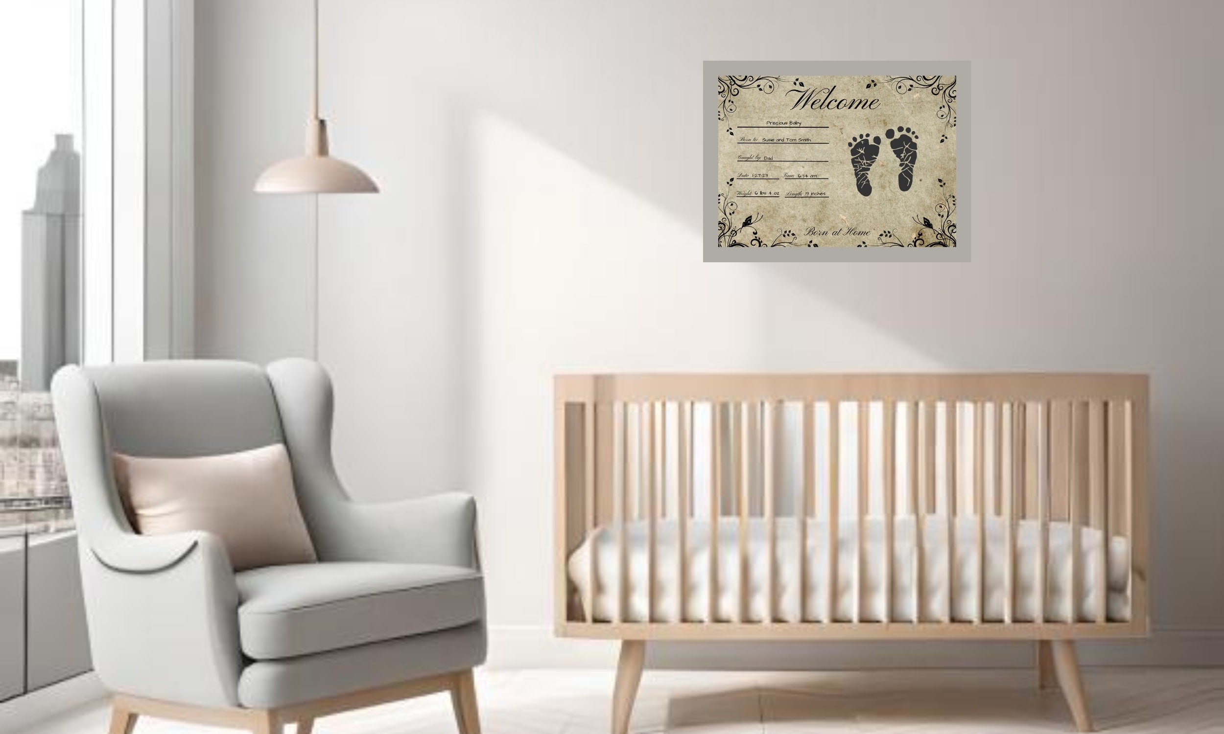 Homebirth Vintage Paper Certificate, Memory Keepsake, Baby Shower Gift ...