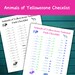 Yellowstone National Park Animal Checklist, Homeschool Nature Printable ...