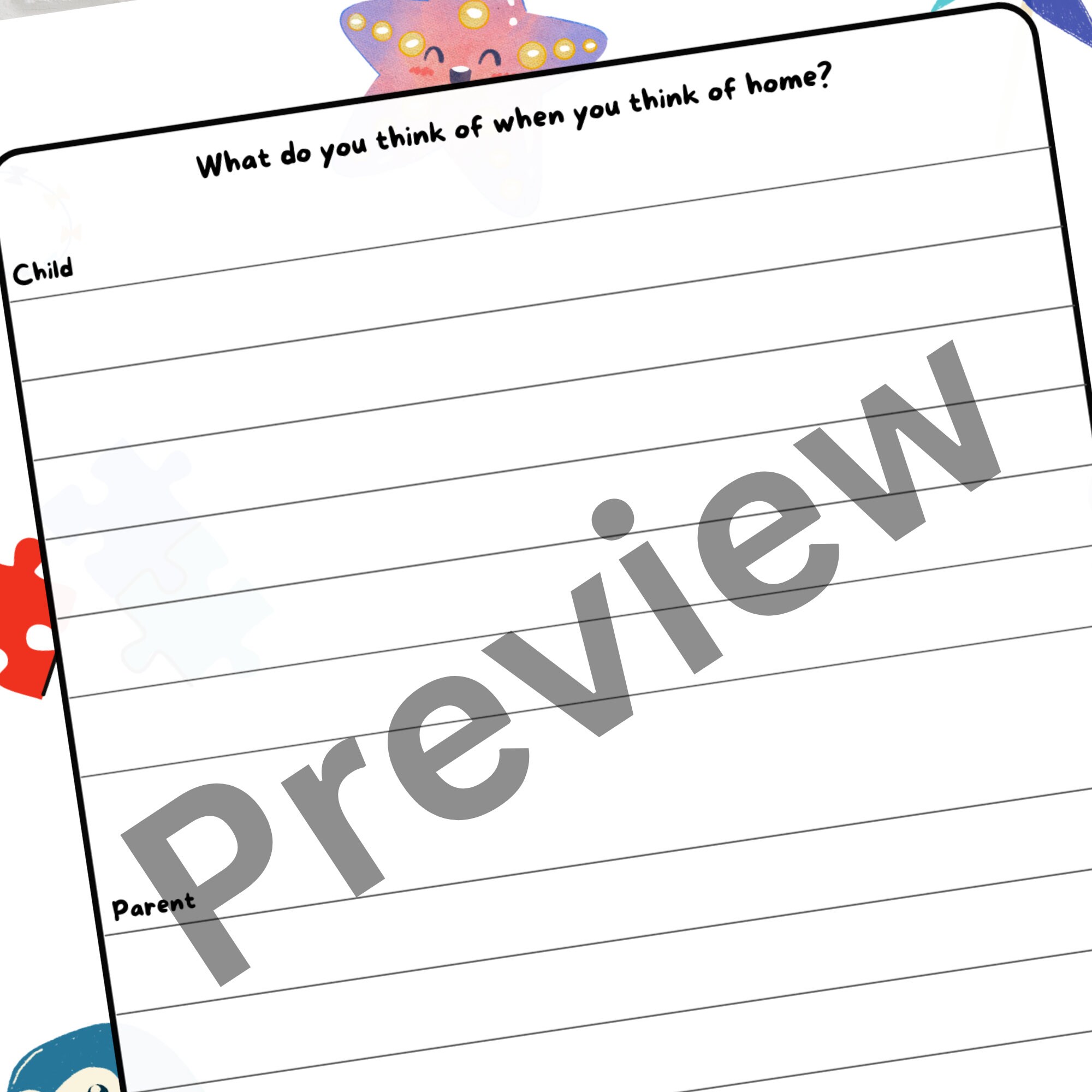 Printable Parent and Child Journal, Prompted Communication Journal - Etsy