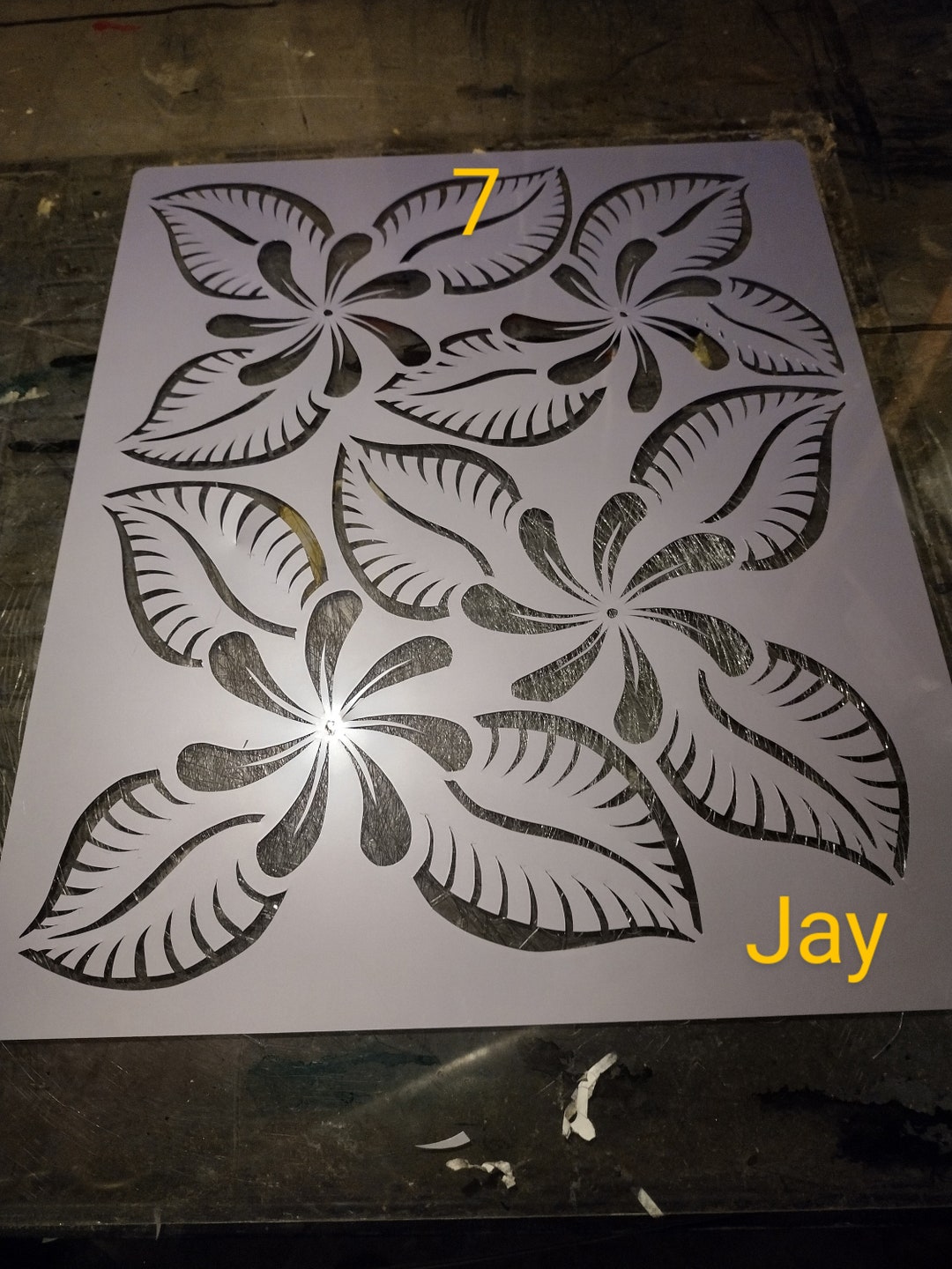 Tiare and Leaves Stencil - Etsy