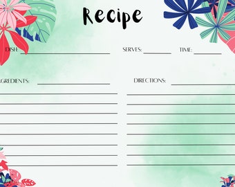 Recipe Template - Etsy