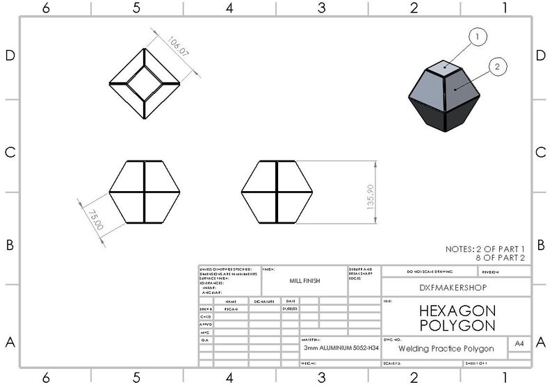 Welding Practice - Polygon - Dxf's Maker Files - Laser/plasma Cut - Etsy