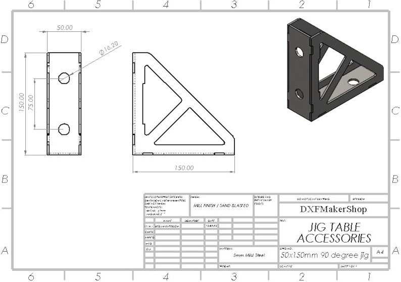 90 Degree 50x150mm Jig for Welding Table - DXF for Plasma or Laser - Etsy