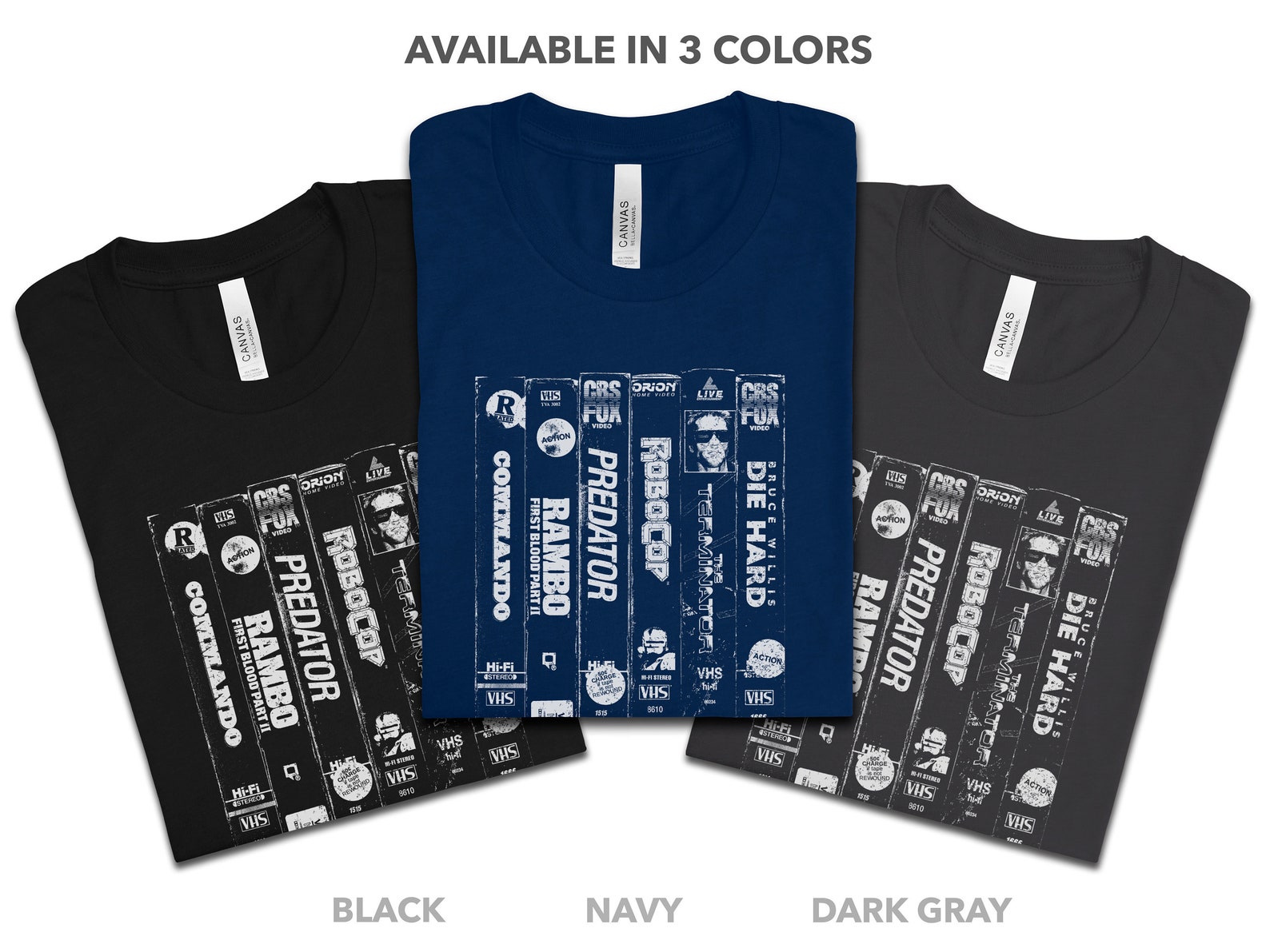 80s Action Movie VHS Tapes. Gift for Film Buff. Cool Design Distressed ...