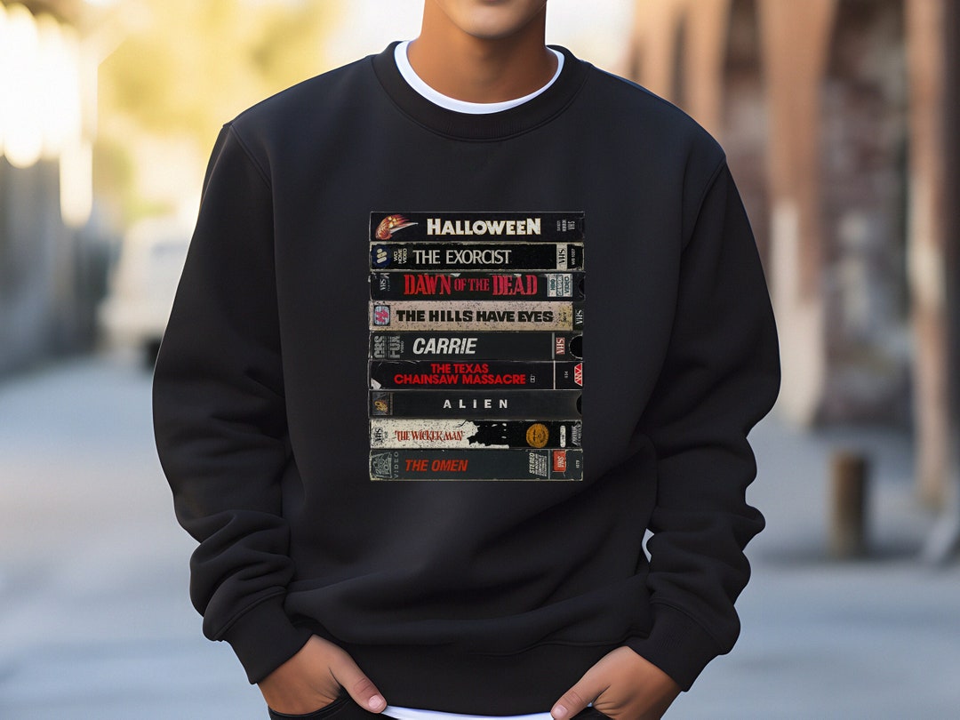 70s Horror Movies Sweatshirt. Vhs Tapes Gore Slasher Flicks of the ...