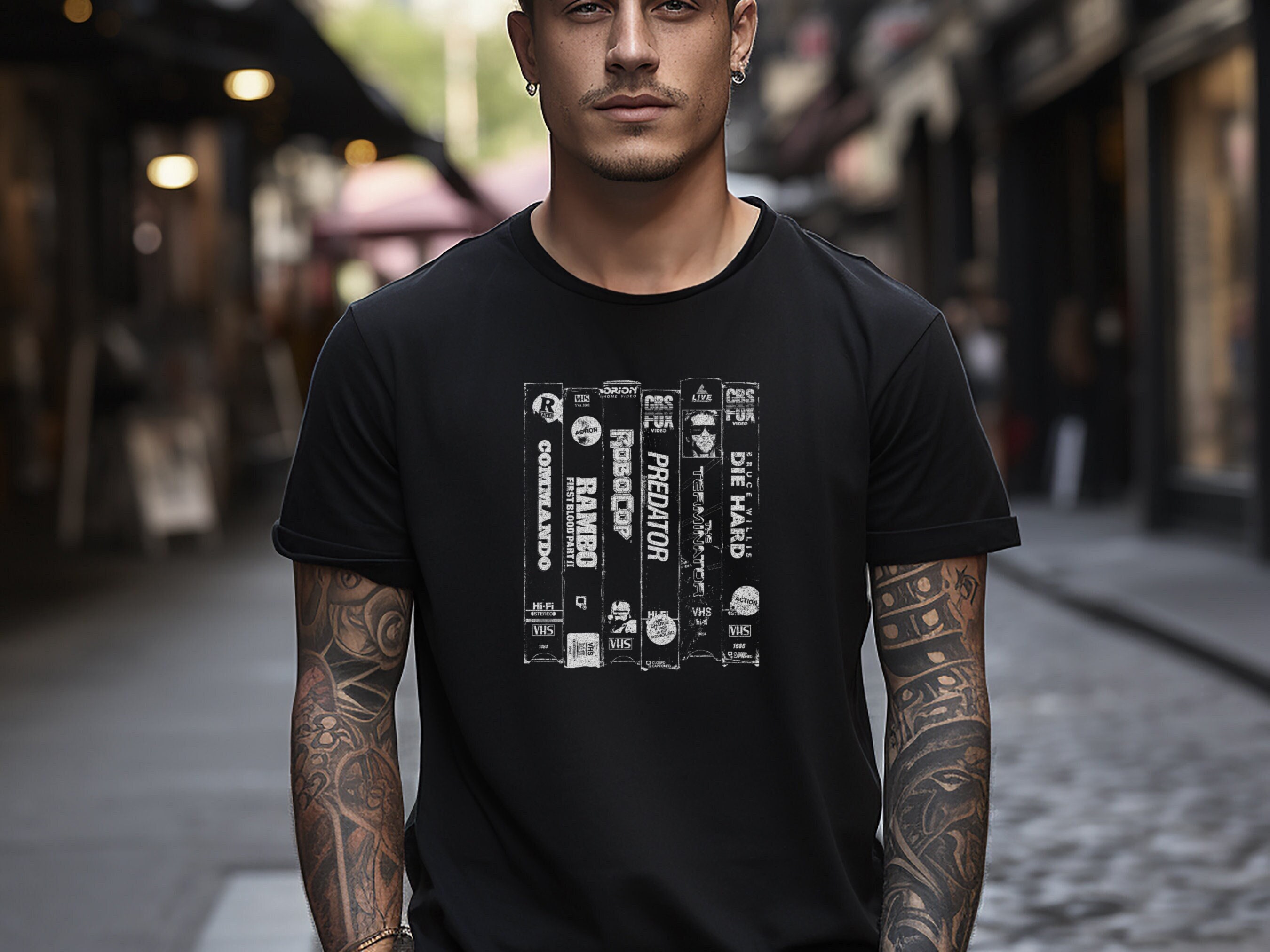 80s Action Movie VHS Tapes. Gift for Film Buff. Cool Design Distressed ...