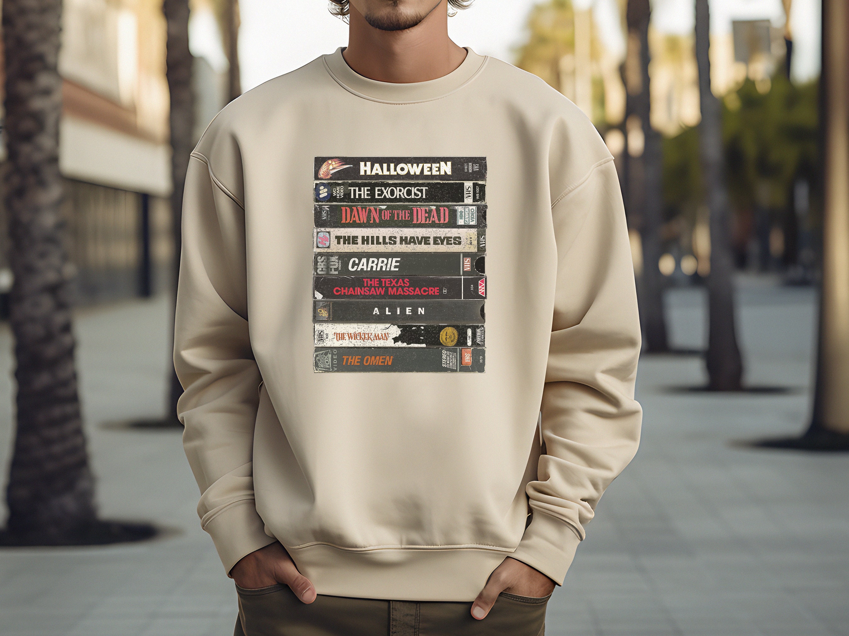 70s Horror Movies Sweatshirt. Vhs Tapes Gore Slasher Flicks of the ...